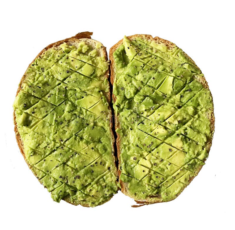 Isolated Photo of Two Pieces of Rye Bread Toast with Avocado Spread ...