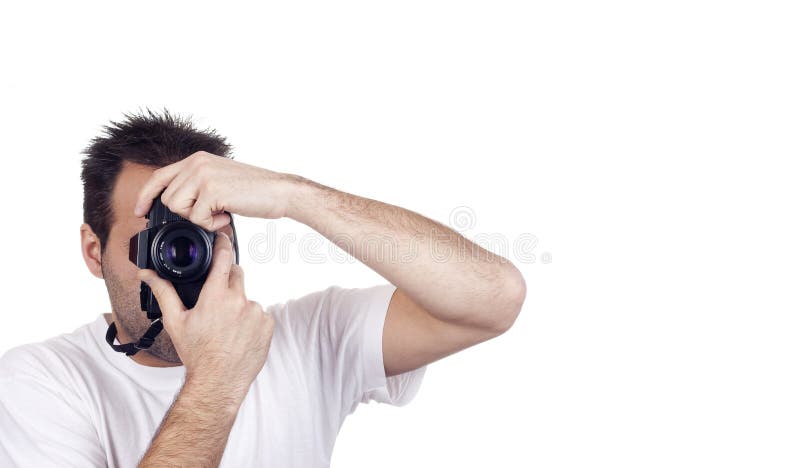 Isolated photography man stock photo. Image of copy, photograph - 9451864