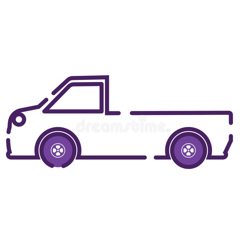 Isolated Pick Up Truck Icon Colored Outline Vector Stock Vector ...