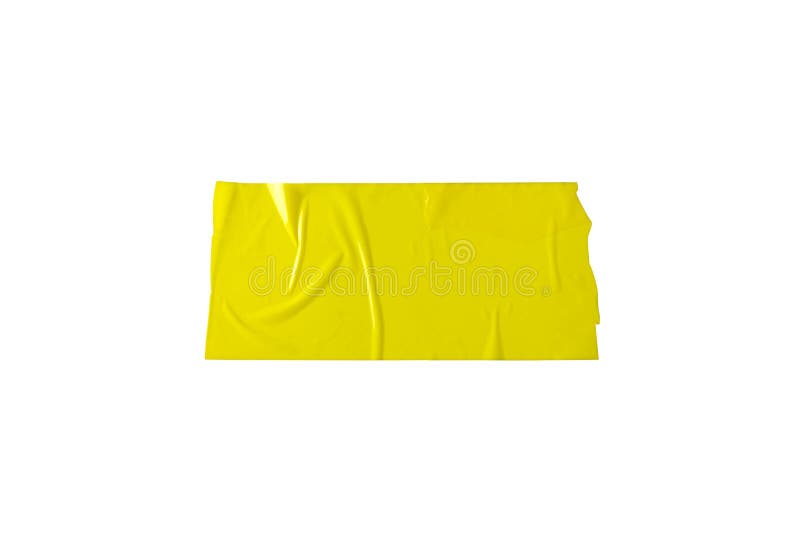 Isolated Piece of Crumpled Yellow Scotch Tape Close Up Stock Image ...