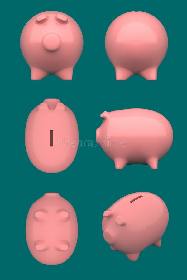 Piggybank Isolated Different Top View Stock Photos - Free & Royalty ...