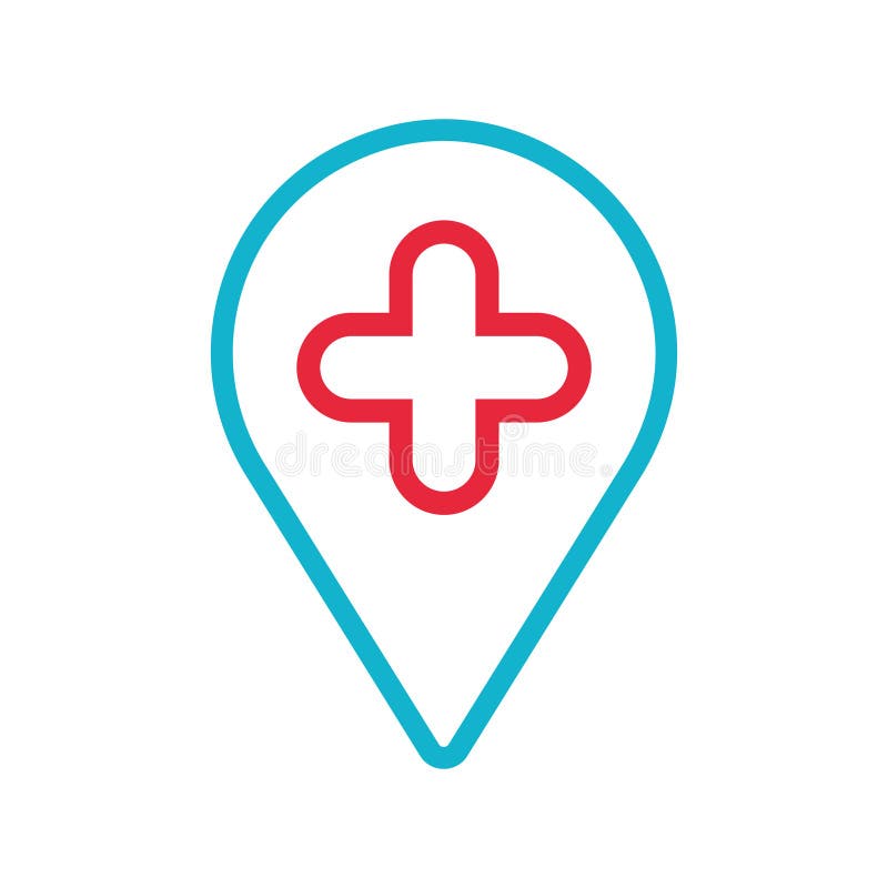 Isolated Pin with Cross Symbol Medical Icon Vector Stock Vector ...