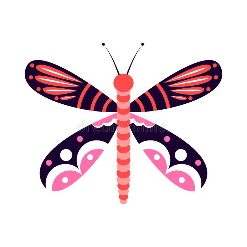 Isolated Pink Dragonfly Vector Illustration Stock Vector - Illustration ...