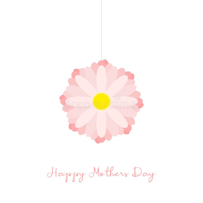 Isolated Pink Flower with Text. Happy Mother Day Stock Vector ...
