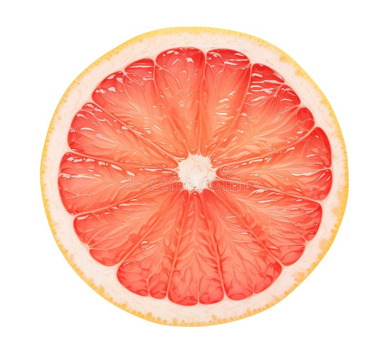 Isolated Pink Grapefruit Cross Section Stock Photo - Illustration of ...