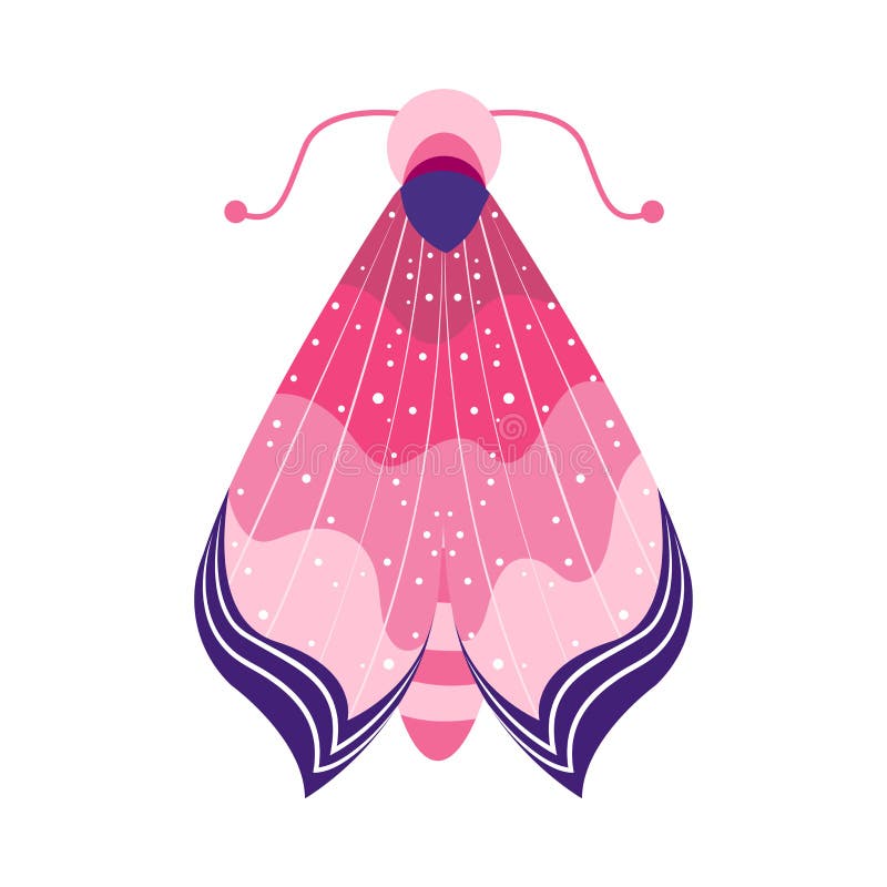 Isolated Pink Moth Vector Illustration Stock Vector - Illustration of ...
