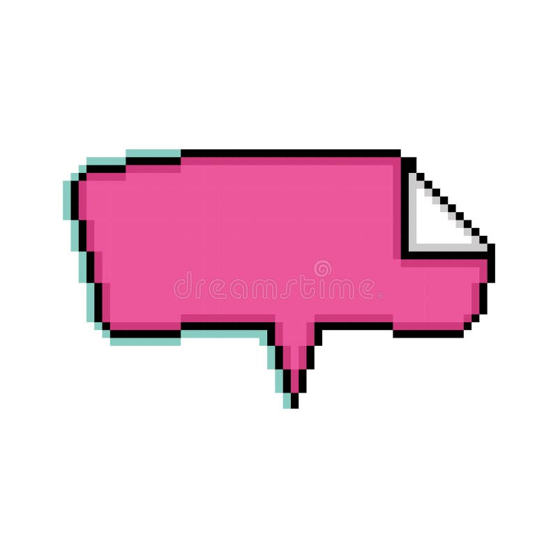 Isolated Pink Pixelated Comic Speech Bubble Chat Vector Stock Vector ...