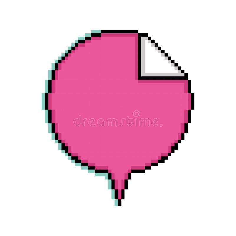 Isolated Pink Pixelated Comic Speech Bubble Chat Vector Stock ...