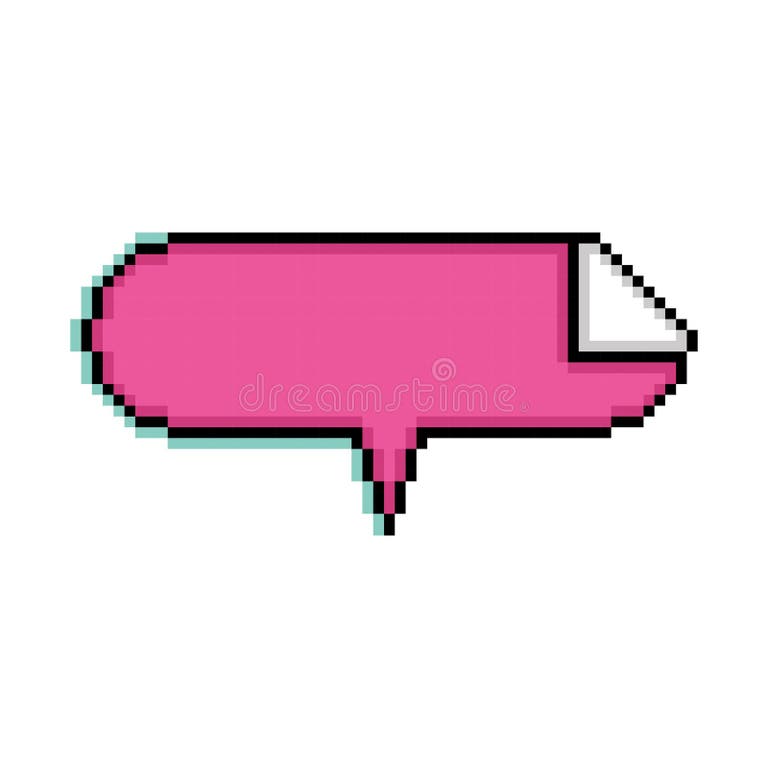 Isolated Pink Pixelated Comic Speech Bubble Chat Vector Stock ...
