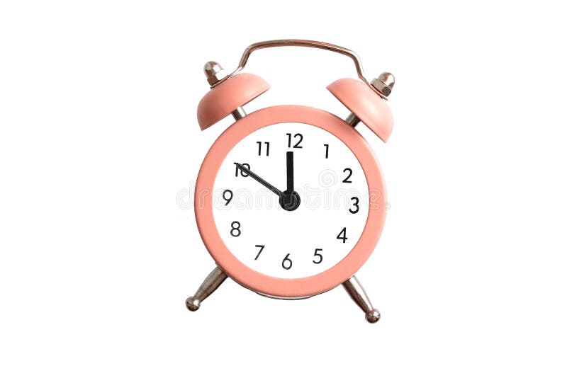 Isolated Pink Quartz Alarm Clock Stock Image - Image of clockwise ...