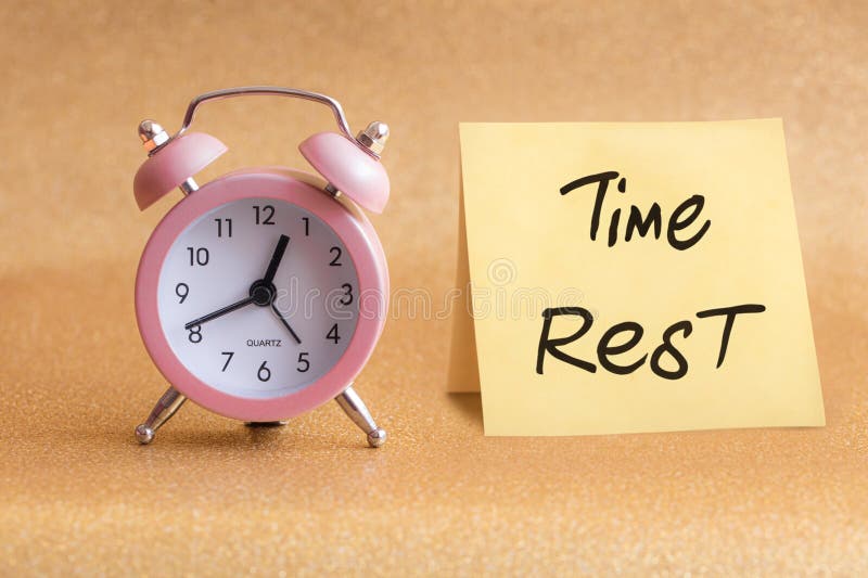 Isolated Pink Quartz Alarm Clock and Sticker with Time and Rest ...