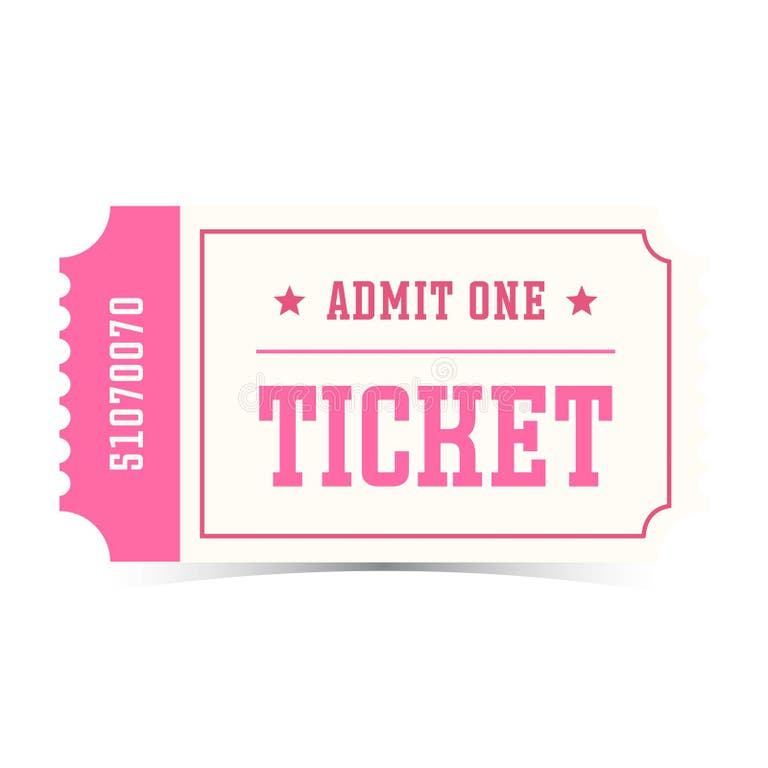 Isolated Pink Vector Ticket Stock Vector - Illustration of barbie ...