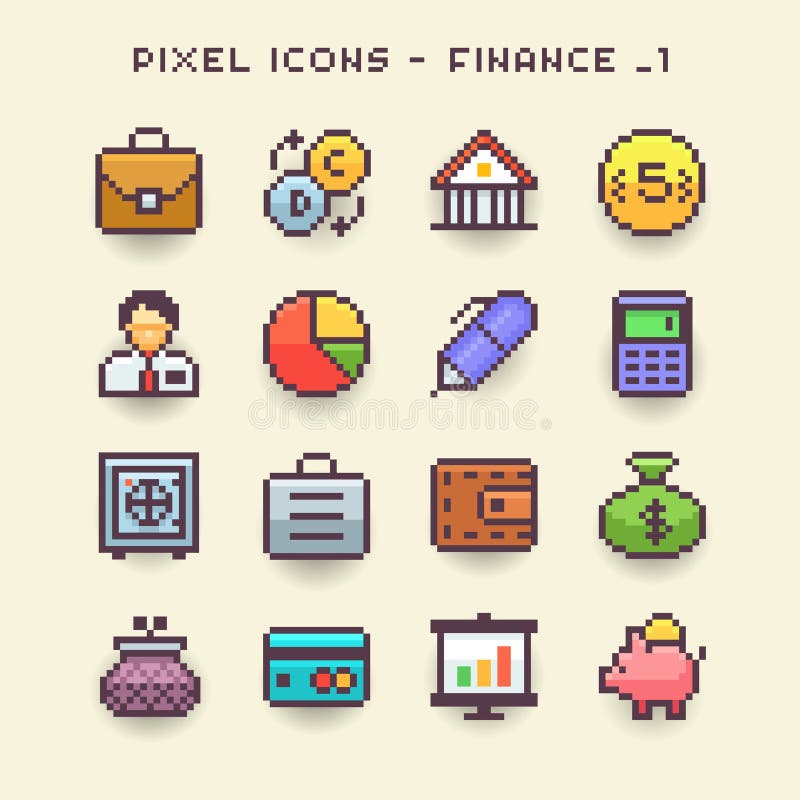 Pixel Art Web Icons Vector Set 2 Stock Vector - Illustration of icon ...
