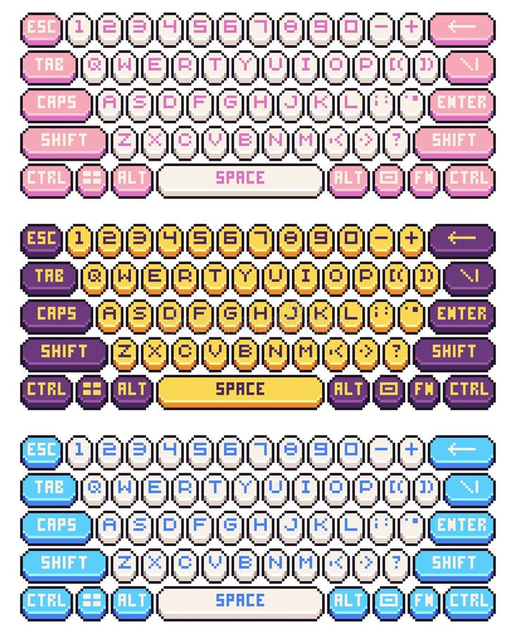 Colorful Keyboard Computer Pixel Art Stock Vector - Illustration of ...