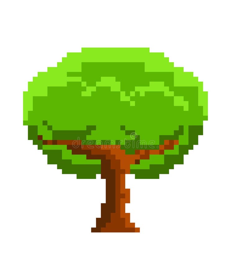 Isolated Pixel Tree. Videogame Stock Vector - Illustration of design ...