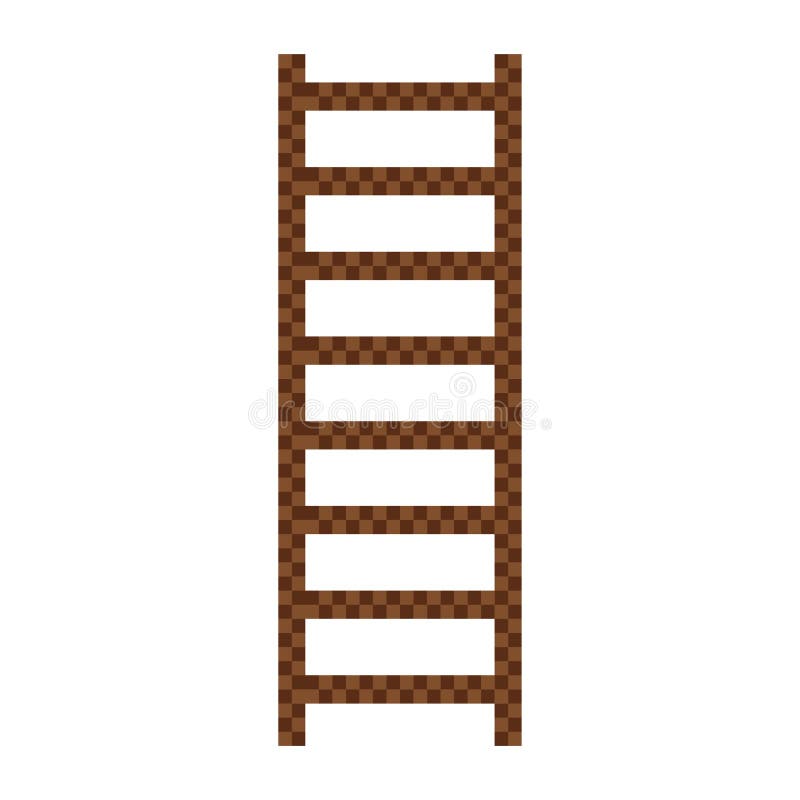 Isolated Pixel Wooden Ladder Icon 8 Bit Design Vector Stock ...