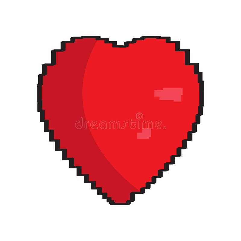 Isolated Pixelated Heart Icon Stock Vector - Illustration of pixelated ...