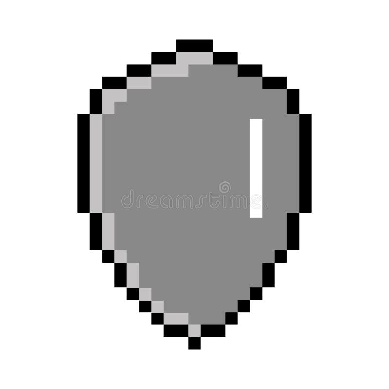 Pixel Art Design Of A Shield Icon. Vector Illustration Stock ...