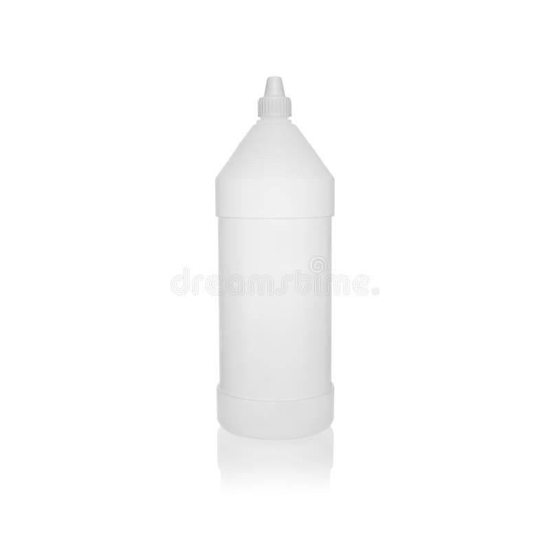 Isolated Plain Natural PEHD White Plastic Bottle 1 Litar Stock Image ...
