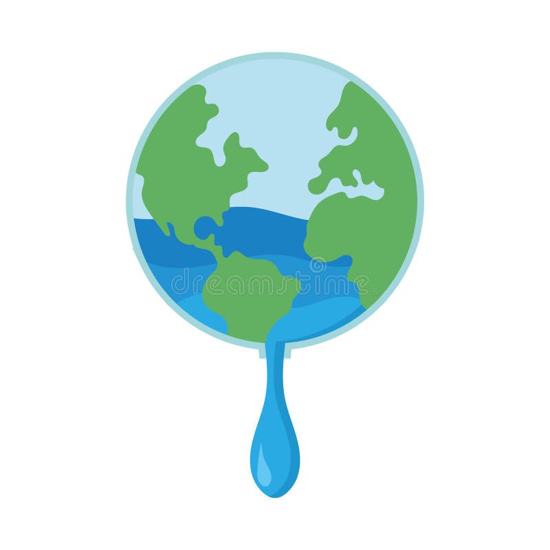 Isolated Planet Earth with a Drop of Water Vector Stock Vector ...
