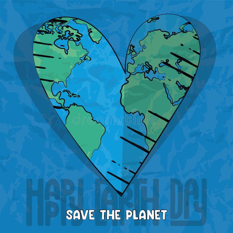 Isolated Planet Earth with Heart Shape Happy Earth Day Vector Stock ... Isolated Planet Earth with Heart Shape Happy Earth Day Vector Stock ...