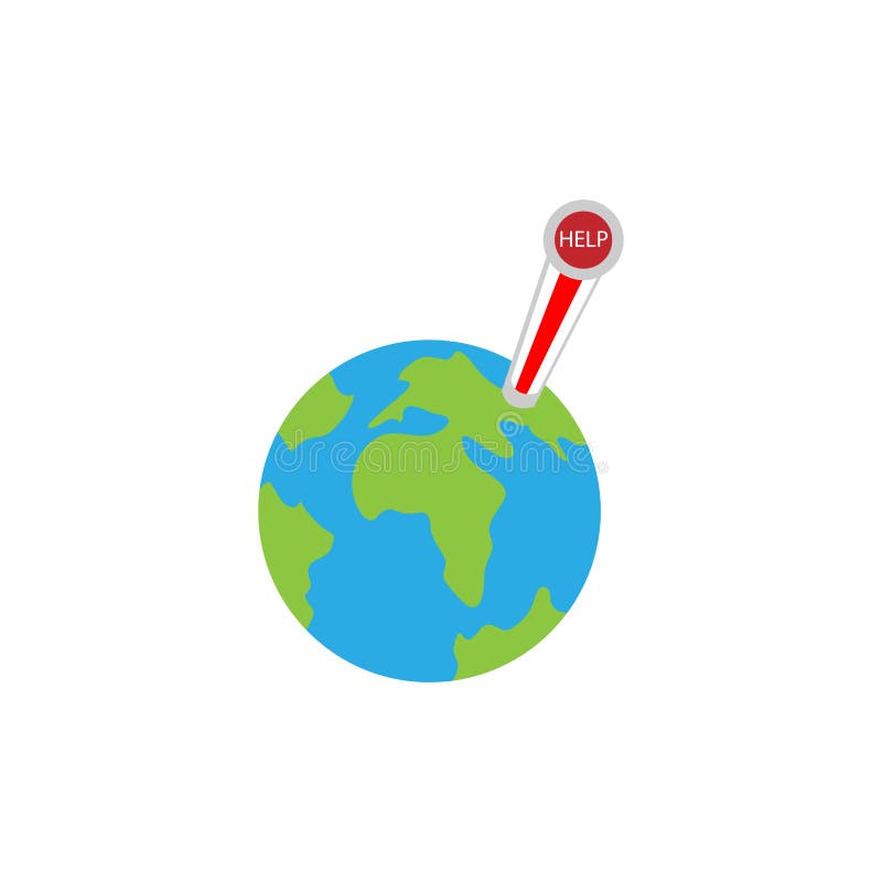 Isolated Planet Earth with High Temperature Global Warming Vector Stock ...