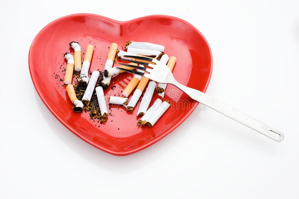 Isolated Plate with Cigarette Stock Image - Image of addictive, danger ...