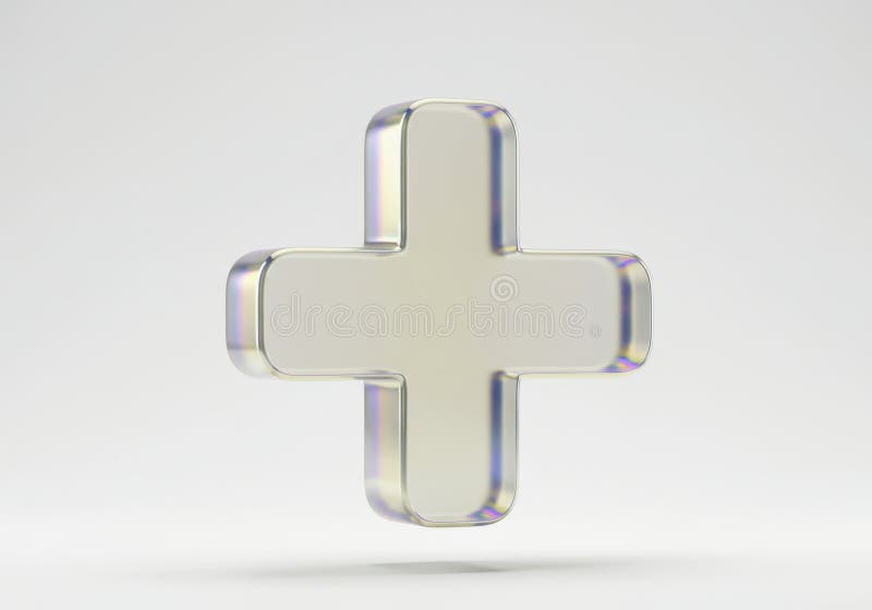 Isolated Plus Sign Metallic on White Background Stock Illustration ...