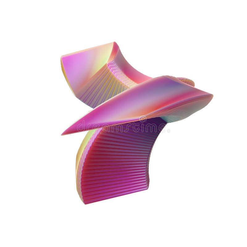 Isolated Pointed Twisted Geometry Pink Elegant Modern 3D Rendering ...