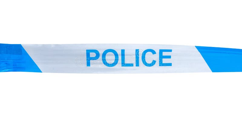 Isolated Police Tape stock image. Image of blue, restricted - 104362691