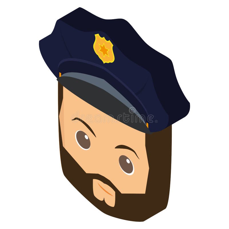 Isolated policeman avatar stock illustration. Illustration of sign ...