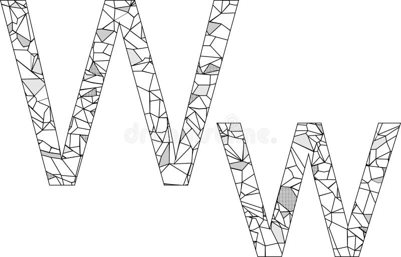 Isolated Polygon Letter W Illustration Set Collection Stock Vector ...