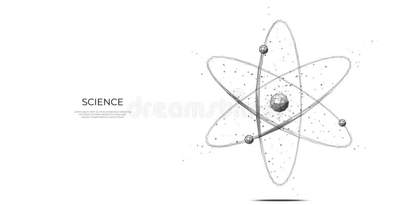 Isolated Polygonal Science Atom Symbol on White Background. Stock ...