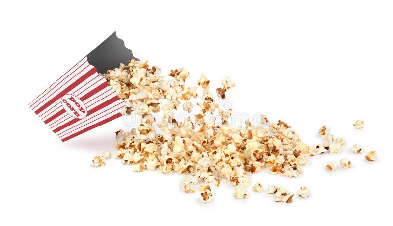 Popcorn Poured from a Paper Cup Stock Image - Image of poured, stripped ...
