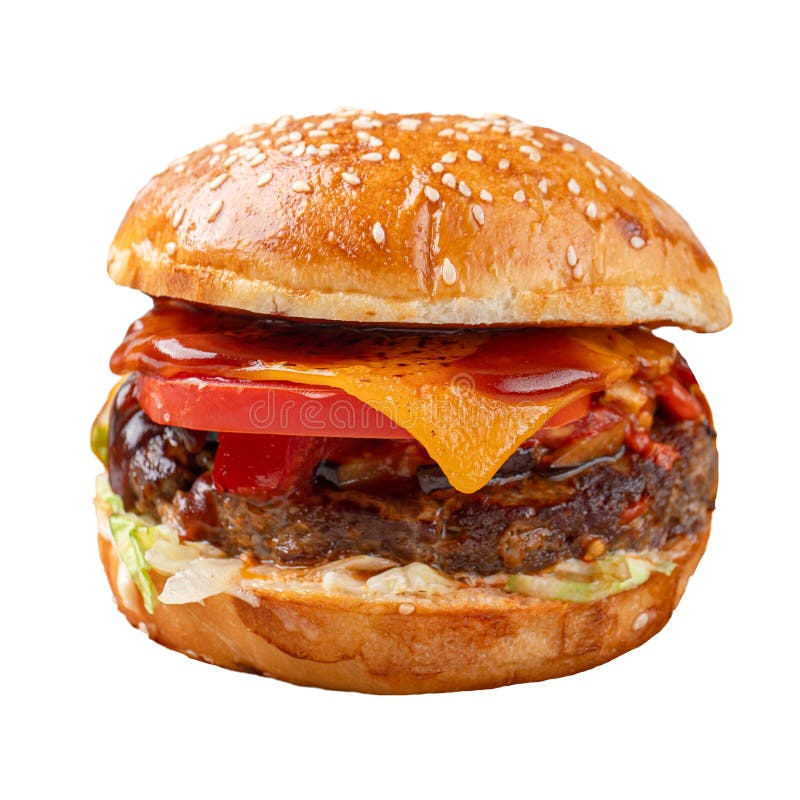 Isolated Portion of American Cheeseburger Stock Photo - Image of ...