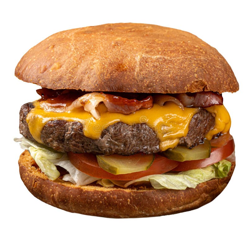 Isolated Portion of Classic Cheeseburger Stock Image - Image of grilled ...