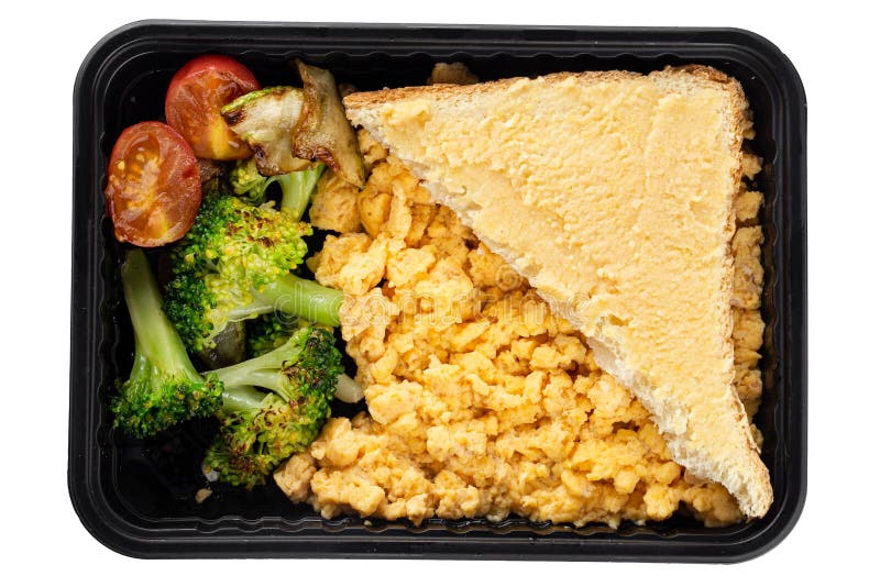 Portion of Breakfast with Fried Eggs and Toast Stock Image - Image of ...