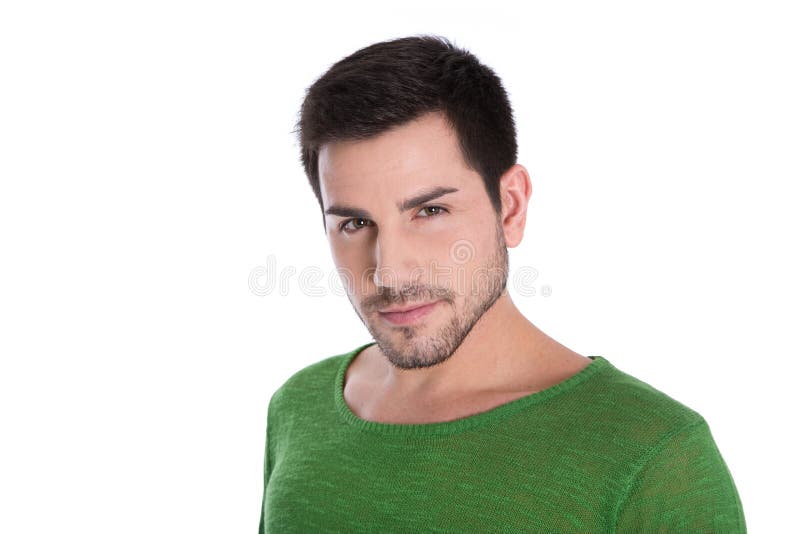 Isolated Portrait of Attractive Young Man on White Background. Stock ...