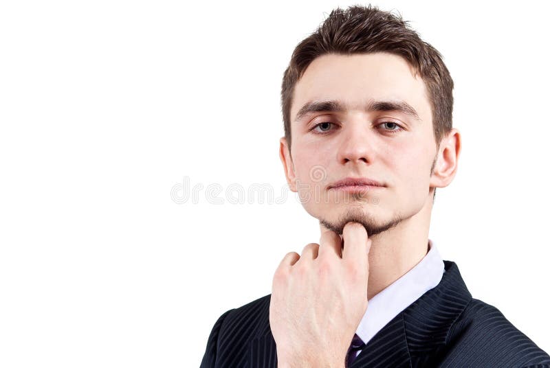 Isolated Portrait of a Beautiful Guy Stock Photo - Image of pointing ...