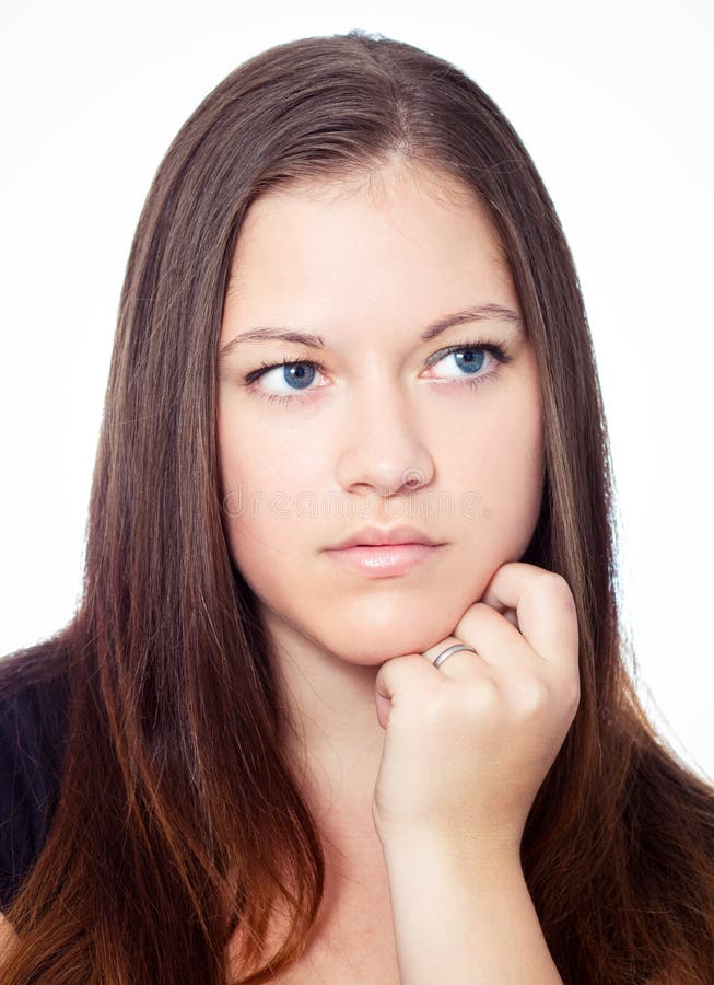 Isolated Portrait of a Beautiful Woman Stock Image - Image of looking ...