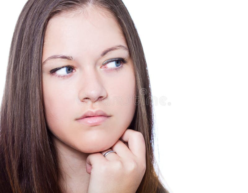 Isolated Portrait of a Beautiful Woman Stock Image - Image of looking ...