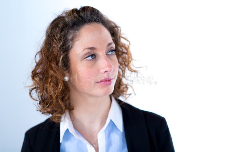 Isolated Portrait of a Beautiful Young Executive Woman Stock Photo ...