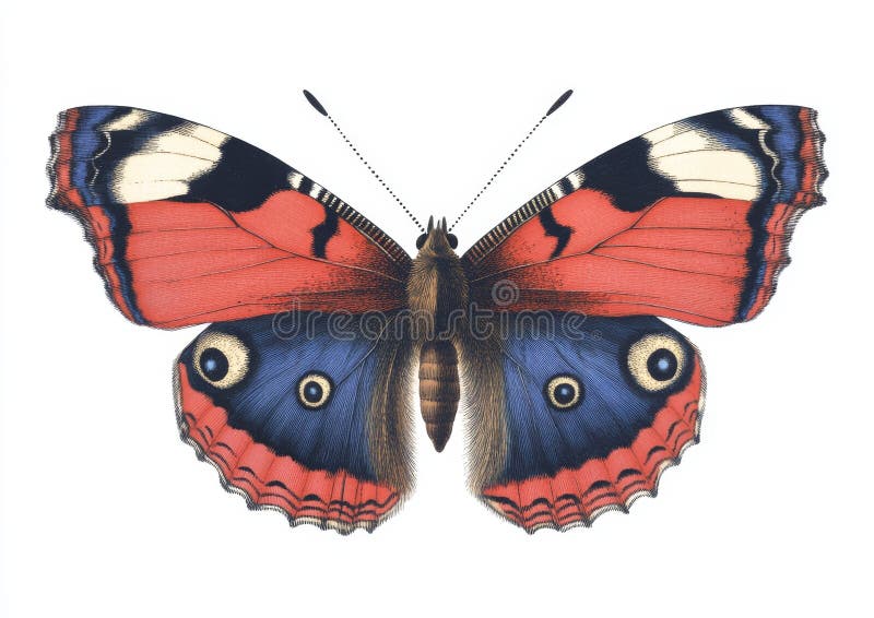 An Isolated Poster Showcases a Handmade Butterfly Drawing, Crafted with ...