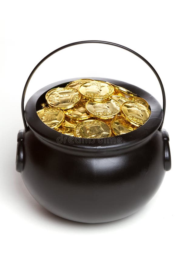 Isolated Pot of Gold stock photo. Image of irish, gold - 13117810