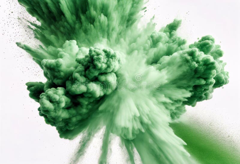 Isolated Powder Background Explosion White Abstract Green Stock ...