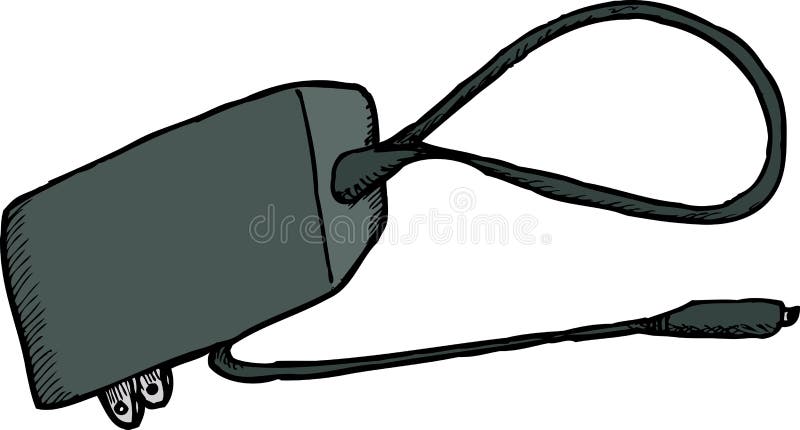 Isolated Power Adapter stock illustration. Illustration of cartoon ...
