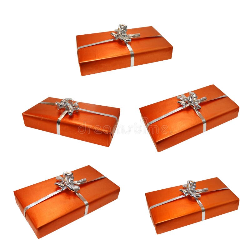 Isolated presents stock photo. Image of wrap, gold, paper - 14819464