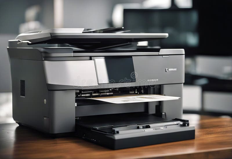 Isolated Printer Computer Grey Machine Printing Equipment Photocopier ...