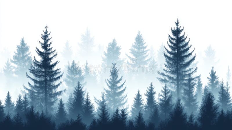 Isolated on a Pristine White Background, a Stylized Black Pine Tree ...