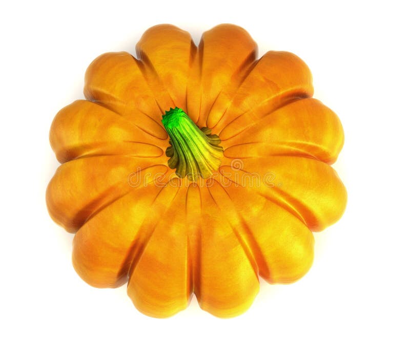 Isolated Pumpkin 3d Rendering Stock Illustration - Illustration of ...